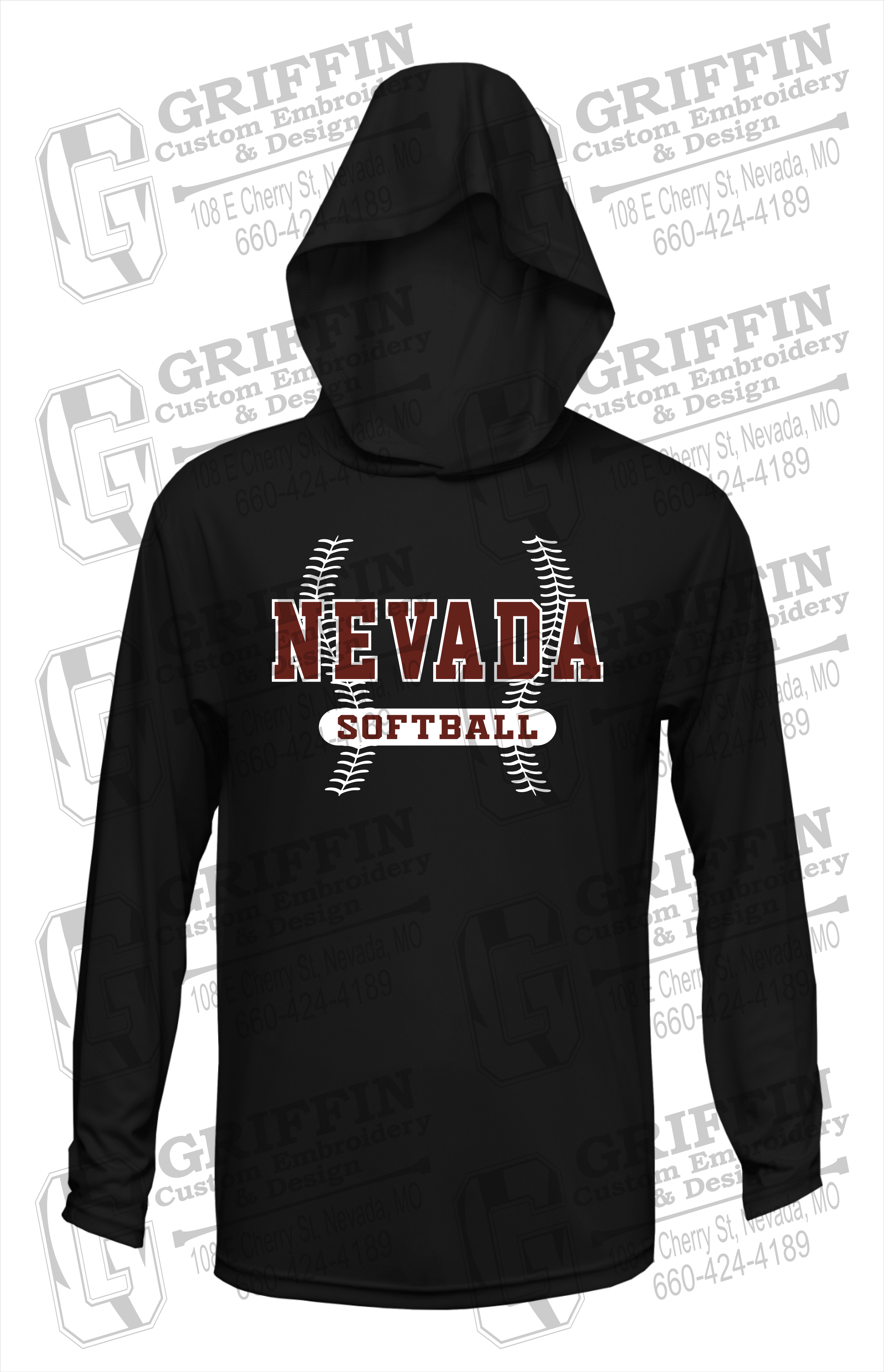 DRY-FIT T-SHIRT HOODIES LONG SLEEVE - NEVADA SOFTBALL – Griffin Custom ...