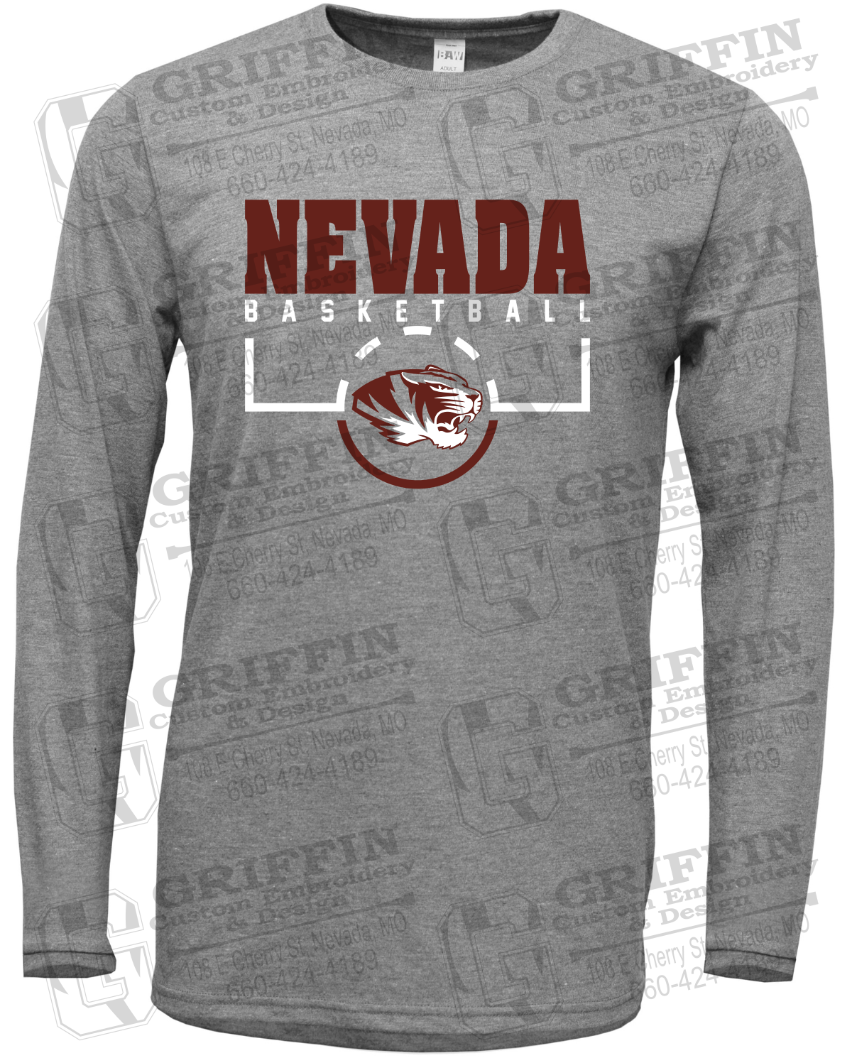 SOFT-TEK LONG SLEEVE T-SHIRTS - NEVADA BASKETBALL – Griffin Custom Design