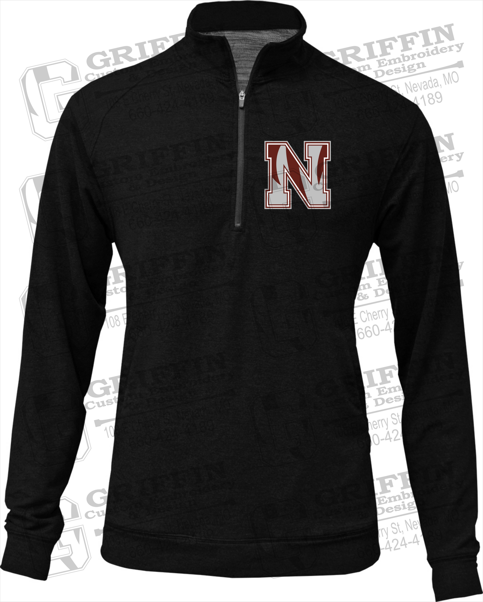 Nevada Tigers Tri-Blend 1/4 Zip - N Logo – Griffin Custom Design